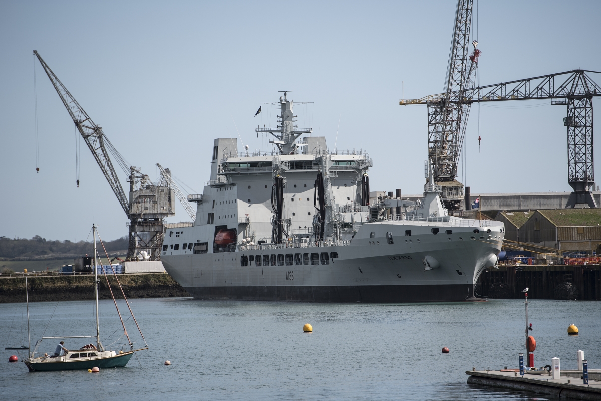 RFA Tidespring arrival makes waves in Cornwall