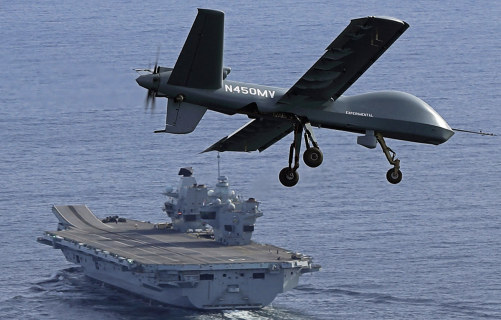 GA-ASI demonstrates short takeoff/landing of UAS on UK carrier