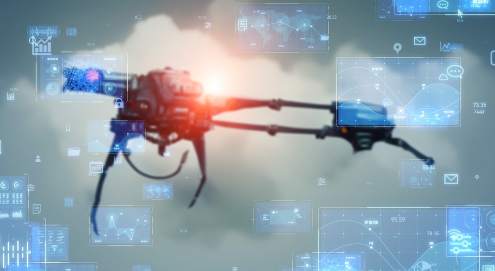 Drone,Weapon.,Military,Technology.,Wide,Angle,Visual,For,Banners,Or ...